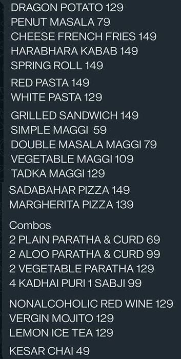 Menu at cafe laalten jodhpur, Jodhpur