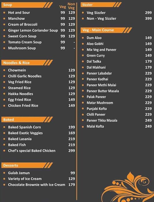 Menu of Epic Dining, Saket Nagar, Kanpur