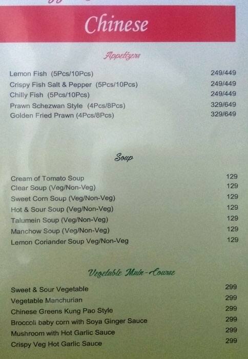 Menu at The Fizz, Noida, H8CF+Q7W