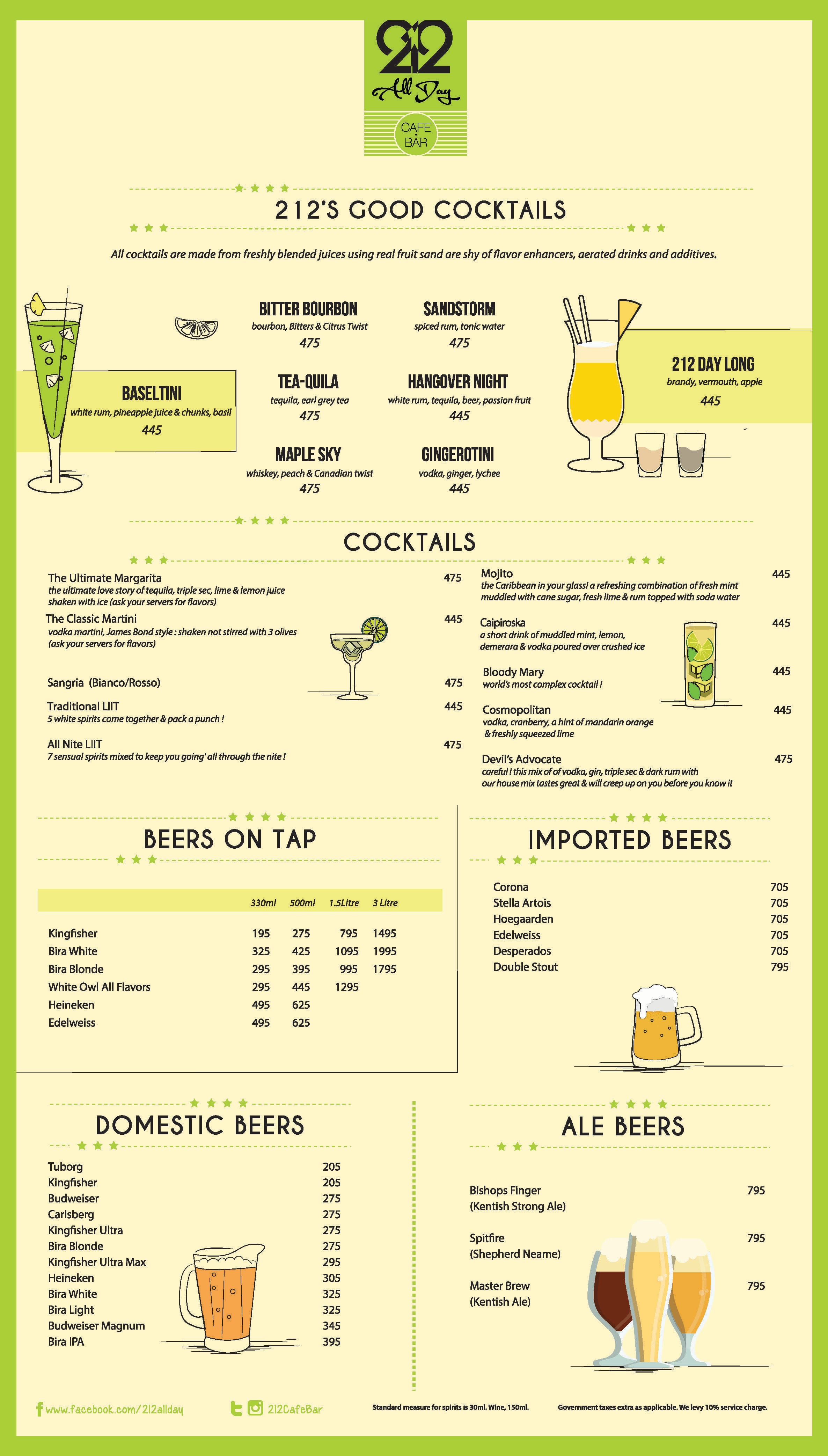 Menu at 212 All Day Cafe, Pune