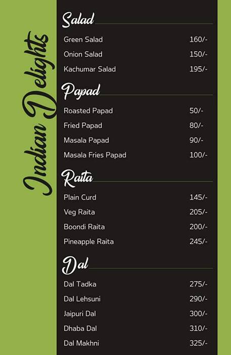 Menu at Thali and more - Mansarovar, Jaipur