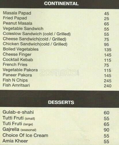 Menu at Awadh-the Royal Kitchen, Panchkula, SCO 411