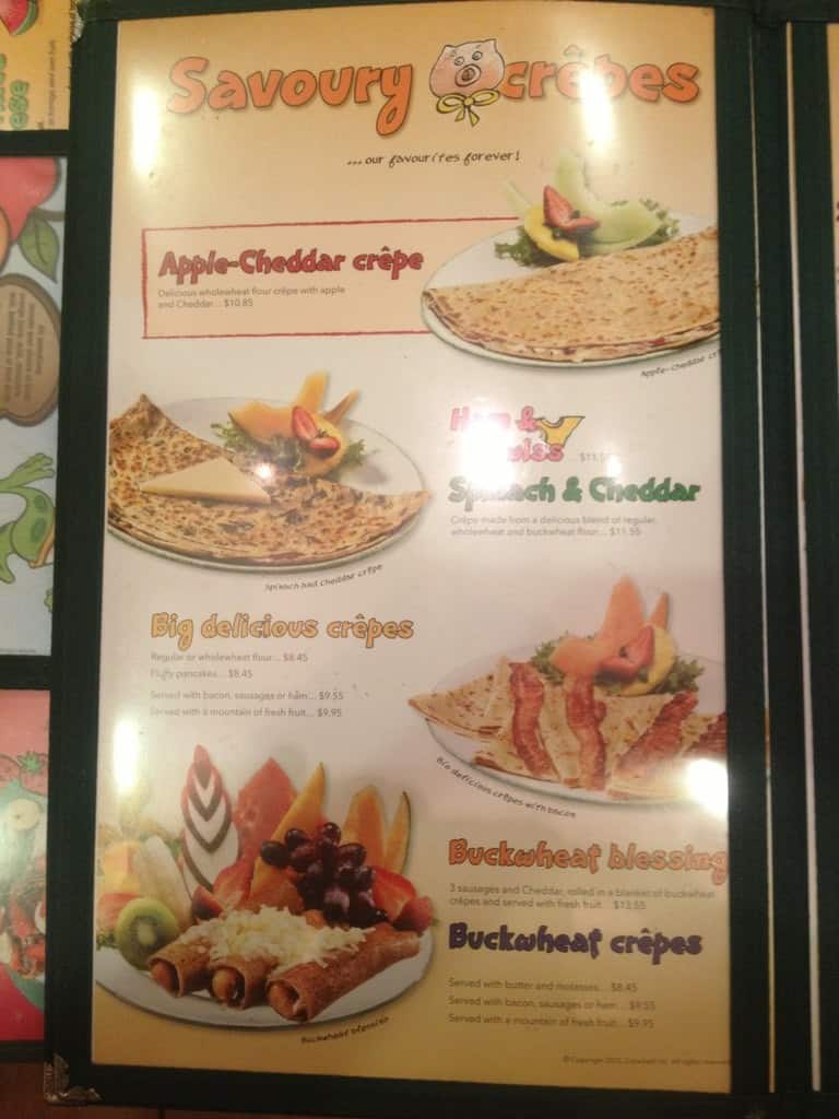 Menu at Cora Breakfast and Lunch restaurant, Edmonton, - 178 Street NW