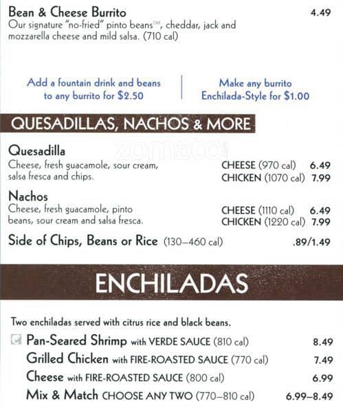 Menu at Rubio's Coastal Grill restaurant, Aurora, E Quincy Ave C