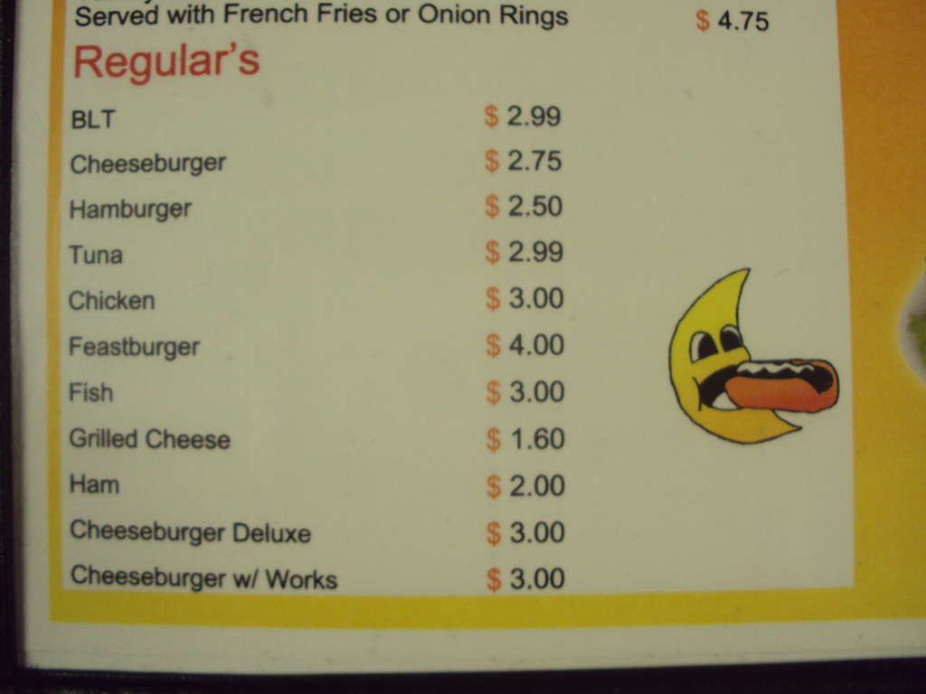 Menu at Moonlight House of Weiners restaurant, Woonsocket