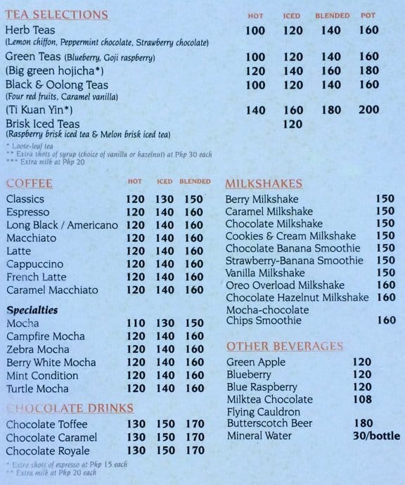 Menu at Tomo Cafe, Cebu City, 9W47+VXM