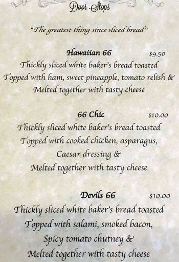 Menu at 66 Espresso cafe, Mount Barker