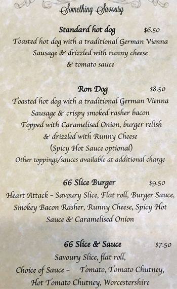 Menu at 66 Espresso cafe, Mount Barker