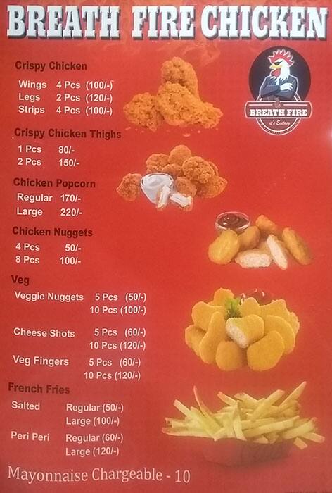 Menu at Breath Fire Chicken, Hyderabad