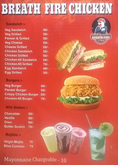 Menu at Breath Fire Chicken, Hyderabad