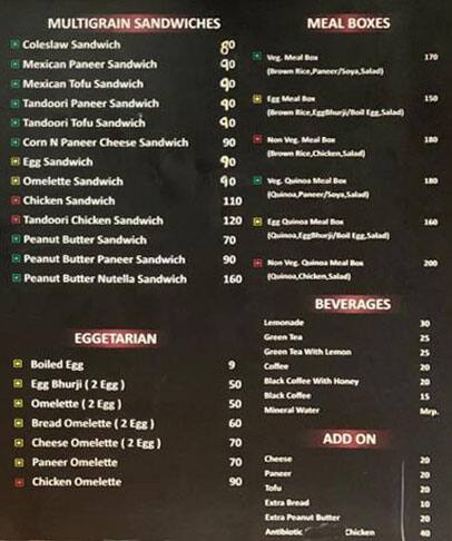 Menu at Fit Bites Nutrition, 10 No. Market, Bhopal