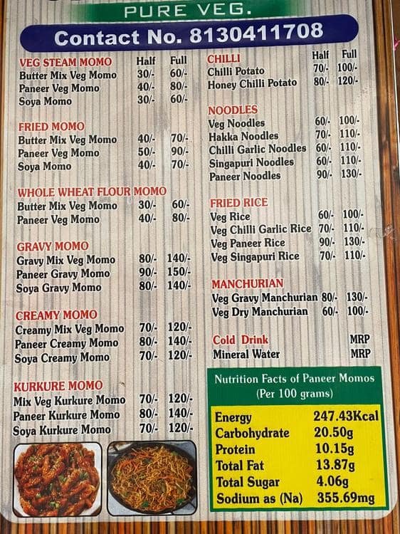 Menu of Gazab Momos, Laxmi Nagar, New Delhi