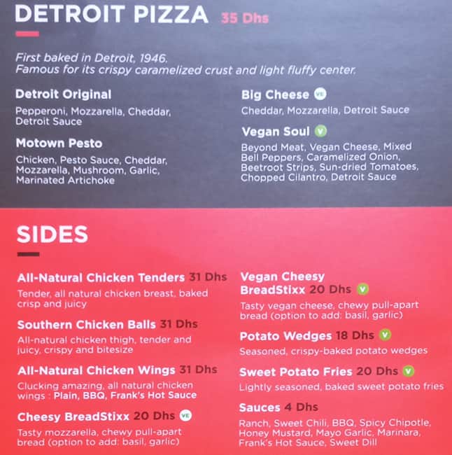 Menu at Freedom Pizza restaurant, Dubai, 86th Street