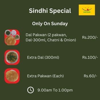 Menu of Sindhi Special, Versova, Andheri West, Mumbai