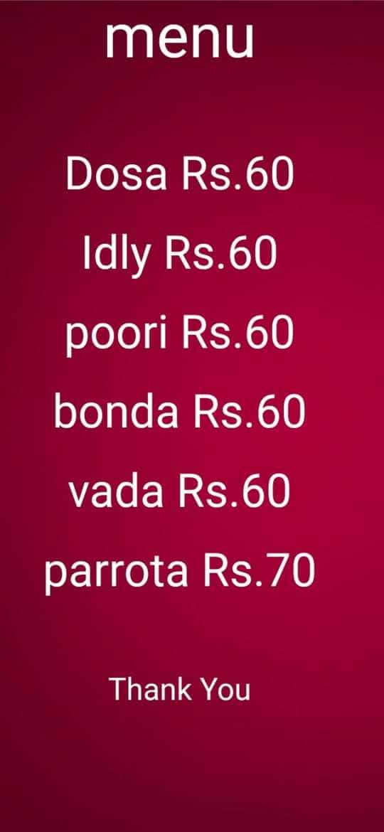 Menu of Ganesh Food Court, Meerpet, Hyderabad