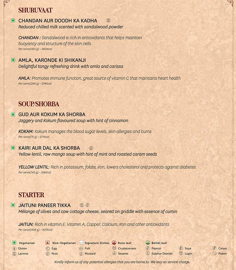 Menu of Dilli 32 - The Leela Ambience Convention Hotel, Vivek Vihar ...
