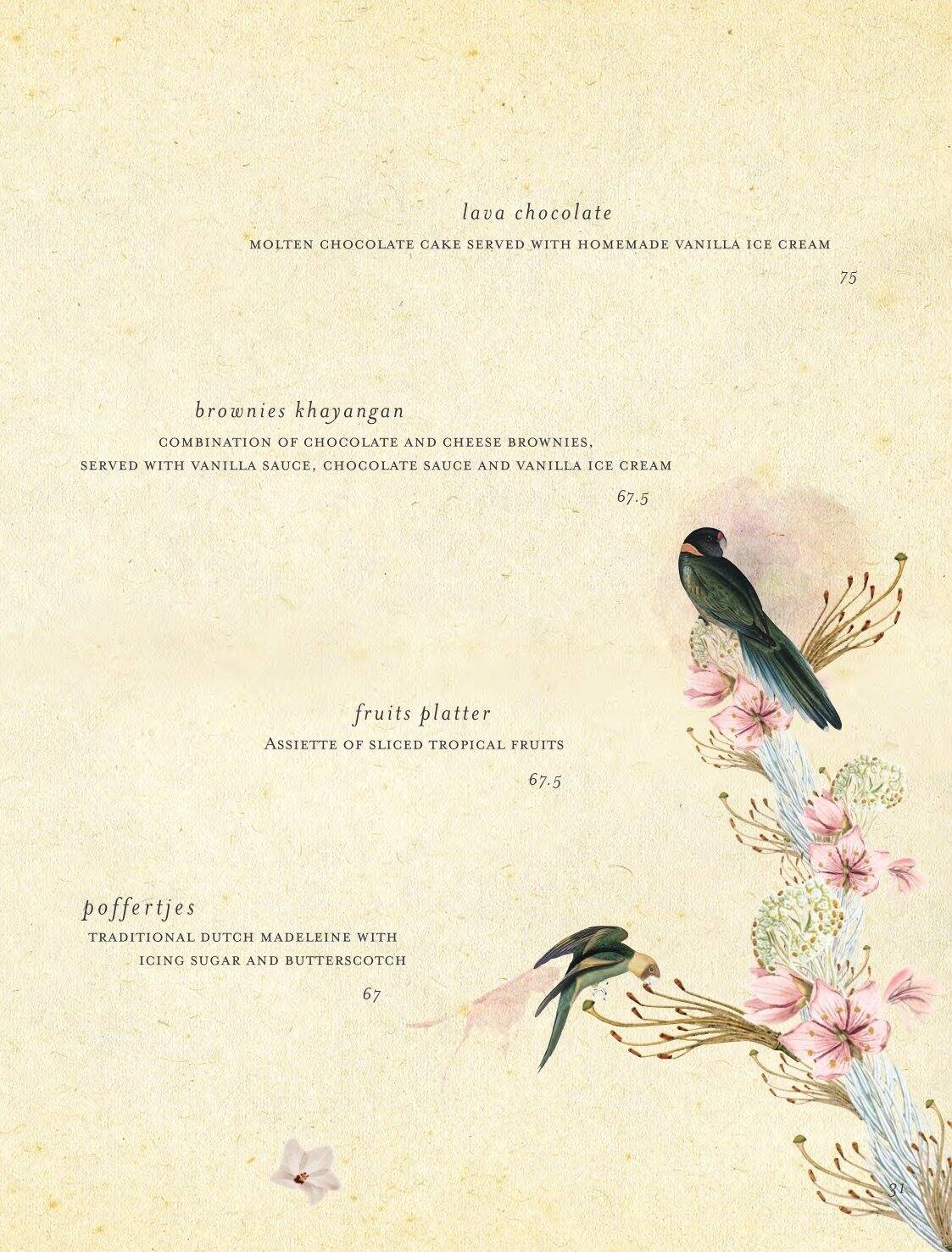 Menu at Bunga Rampai pub & bar, Jakarta, Teuku Nyak Arit