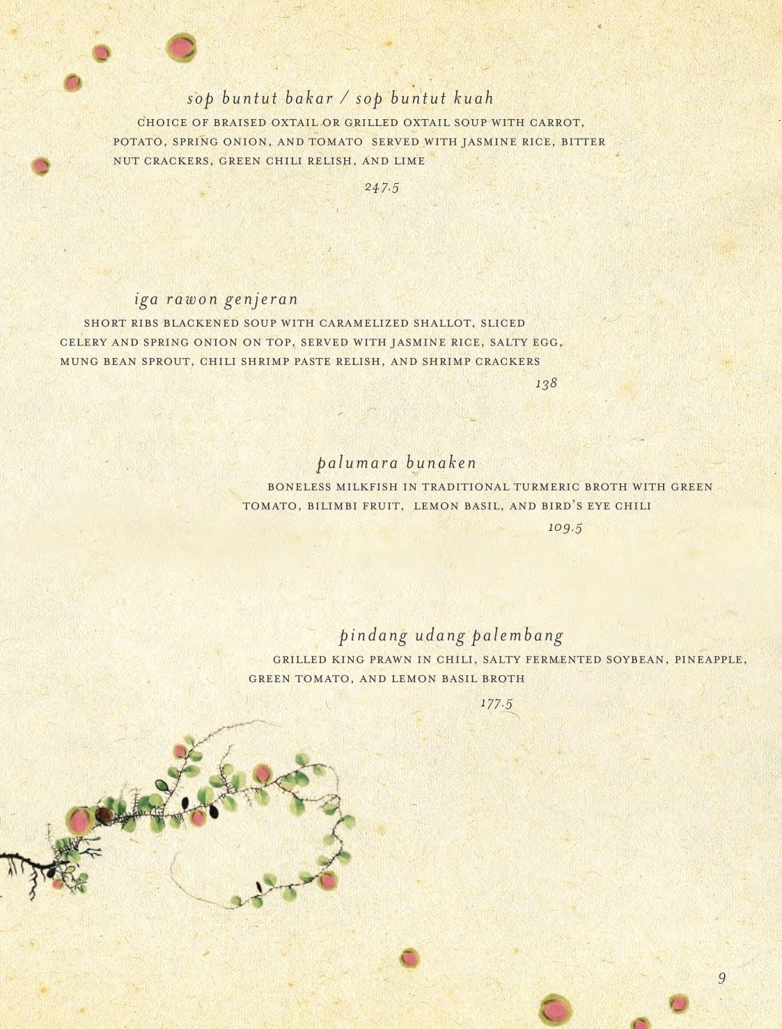 Menu at Bunga Rampai pub & bar, Jakarta, Teuku Nyak Arit