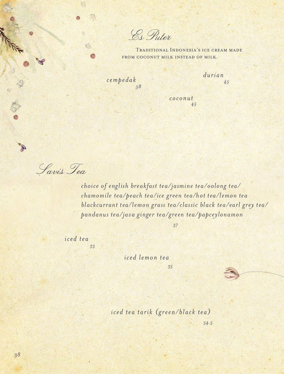 Menu at Bunga Rampai pub & bar, Jakarta, Jl. Teuku Cik Ditiro no. 35