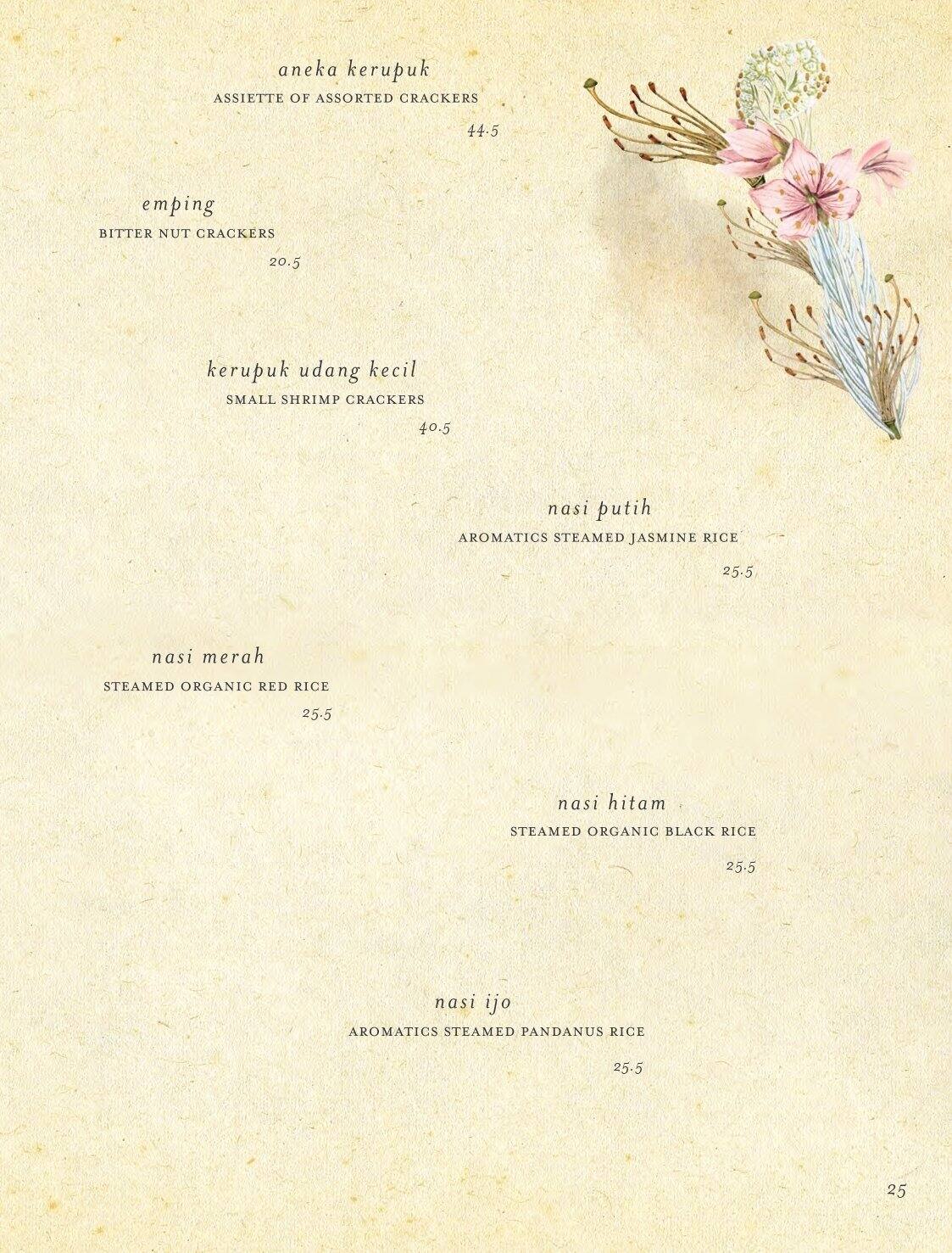 Menu at Bunga Rampai pub & bar, Jakarta, Teuku Nyak Arit