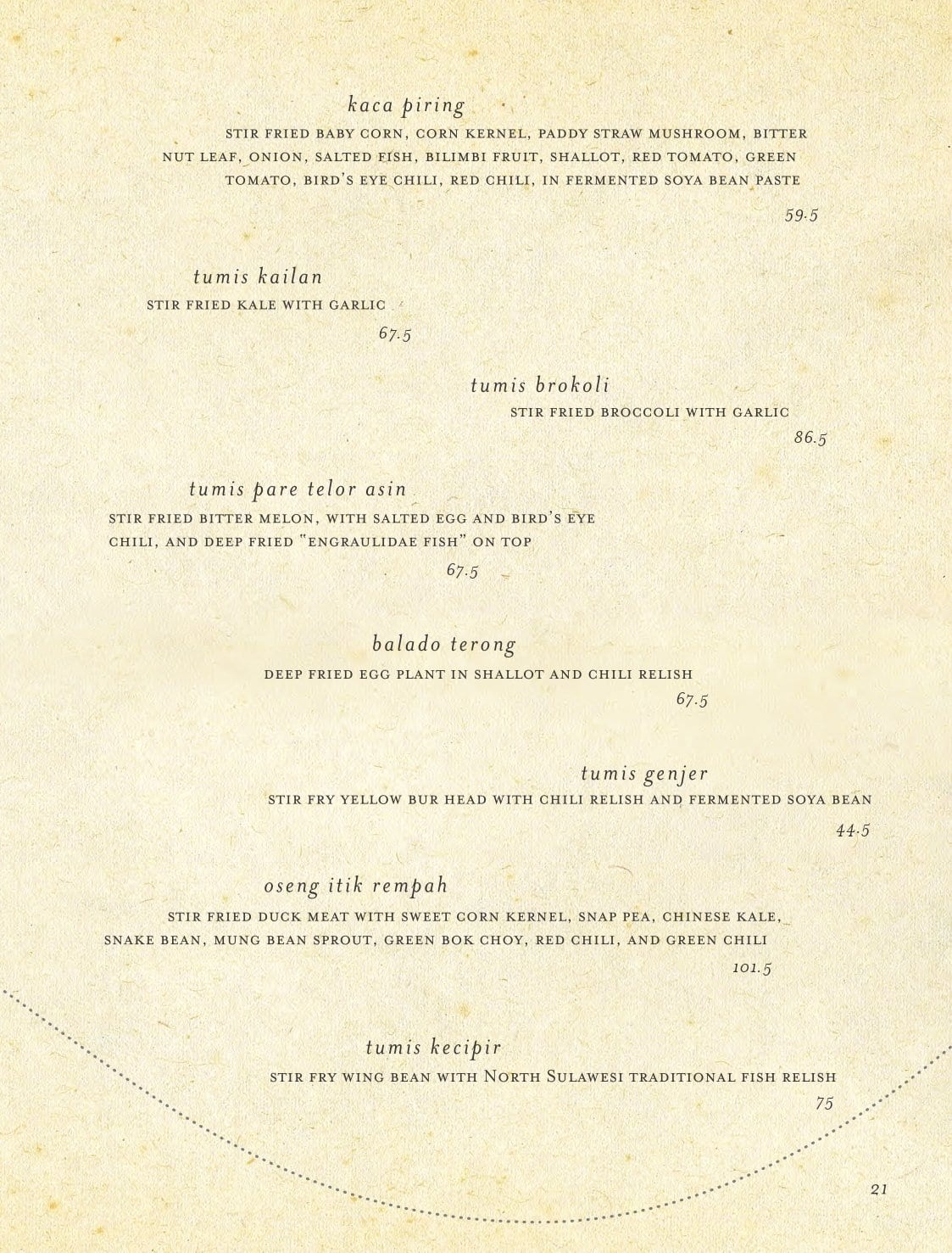 Menu at Bunga Rampai pub & bar, Jakarta, Teuku Nyak Arit