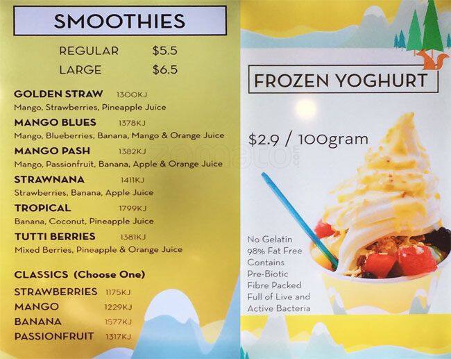 Yo Art Menu, Menu for Yo Art, Chadstone, Melbourne - Urbanspoon/Zomato