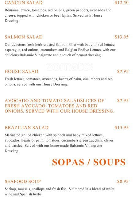 Menu at Azucar Restaurant Bar & Grill, Wheaton-Glenmont