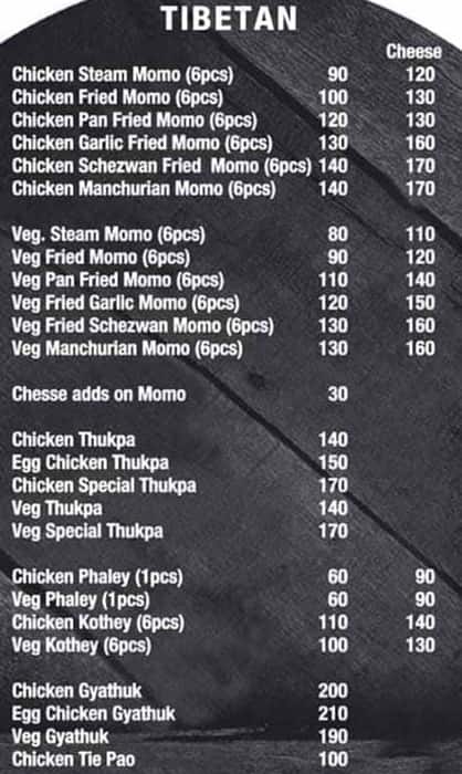 Menu of Nepali Swad, Crossing Republik, Ghaziabad