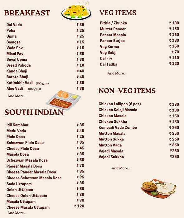 Menu of Ruchira, Bhandup, Mumbai