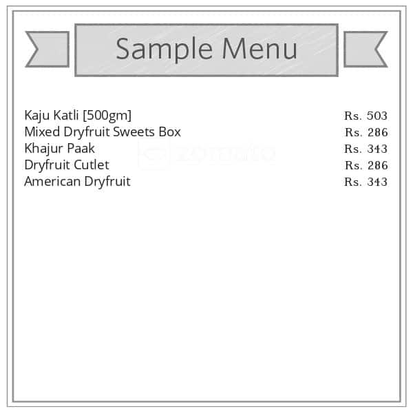 Menu of Kailash Sweets & Snacks, Varachha, Surat
