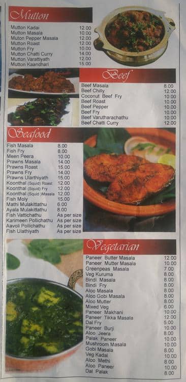 Menu at Grand Ambassador restaurant, Abu Dhabi