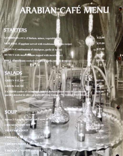 Arabian Cafe Menu, Menu for Arabian Cafe, Fordsburg, Inner City - Zomato SA