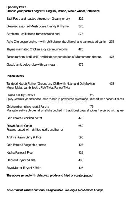 Menu at The Red Kitchen, Chandigarh