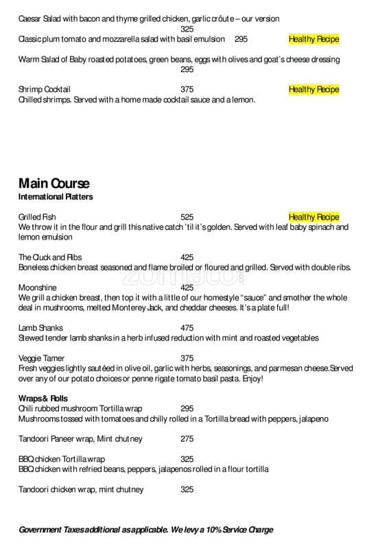 Menu at The Red Kitchen, Chandigarh