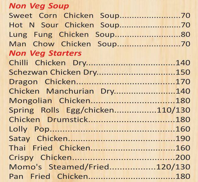 Menu at Friends corner, Mumbai, Near