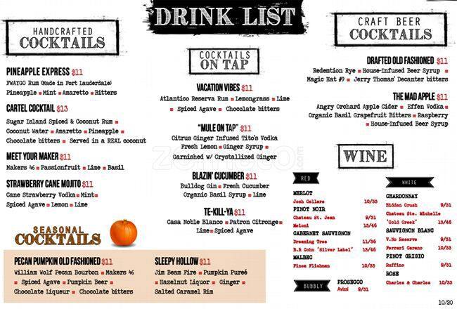 Menu at Tap42 Gables pub & bar, Coral Gables