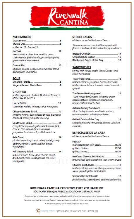 Menu at Gaylord texan hickory Steakhouse, Grapevine