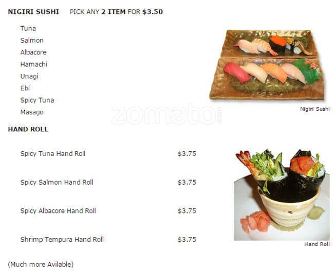 Menu at Teri Cafe, Oceanside, S El Camino Real UNIT 123