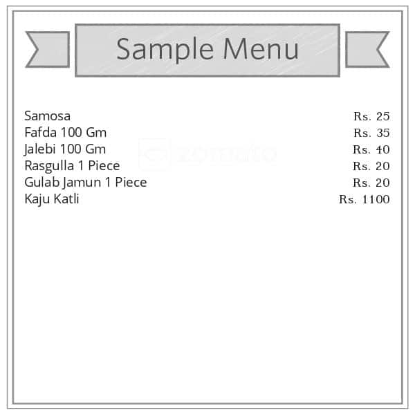 Menu of Kashi Rasgulla, Virar, Mumbai