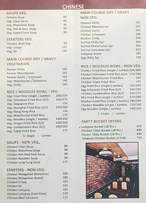 Menu at Hotel Triveni Bar and Restaurant Best Restaurant in Bandra ...