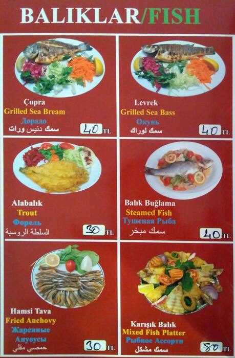 Menu at Emek Saray Restaurant, Istanbul, Galeria Laleli