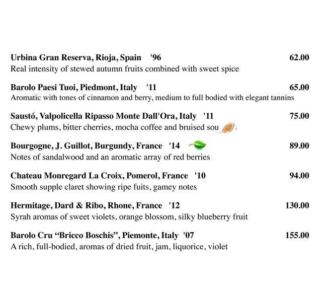 Menu at Twist Connubio pub & bar, London
