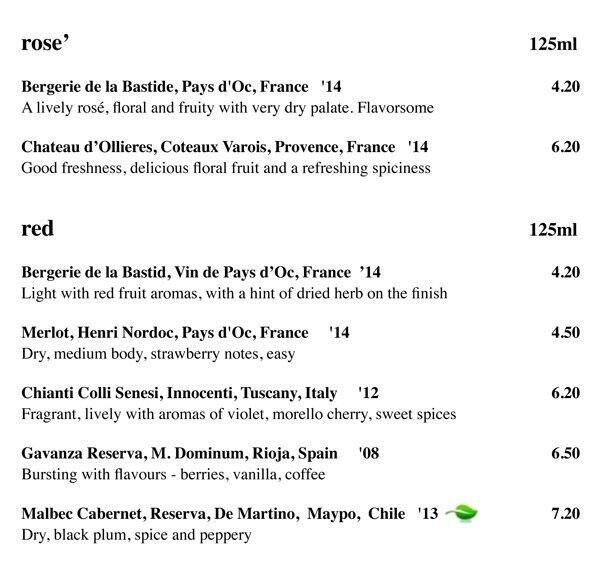 Menu at Twist Connubio pub & bar, London
