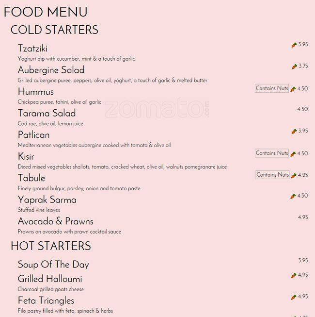 Menu at Isot Restaurant - Radlett, Radlett