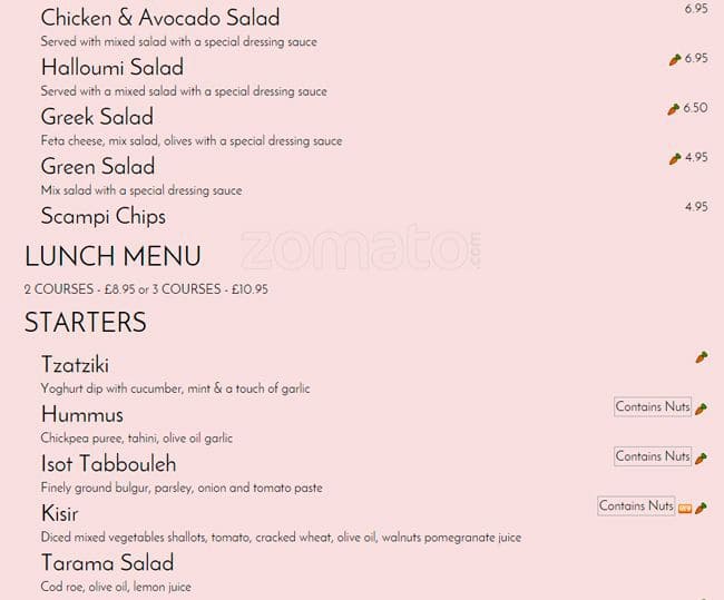 Menu at Isot Restaurant - Radlett, Radlett