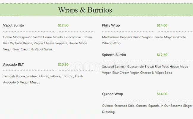 Menu at VSPOT Express: Latin Vegan Munchies & Comedy restaurant, New ...