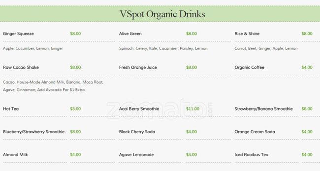 Menu at VSPOT Express: Latin Vegan Munchies & Comedy restaurant, New ...