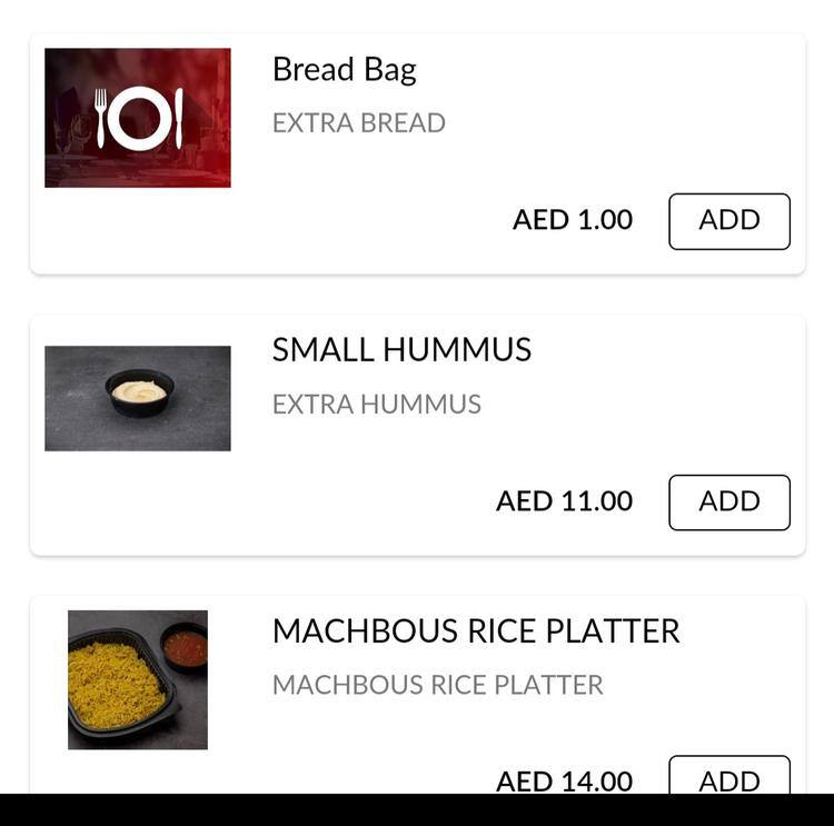 Menu of Maroosh, Al Wahda, Abu Dhabi