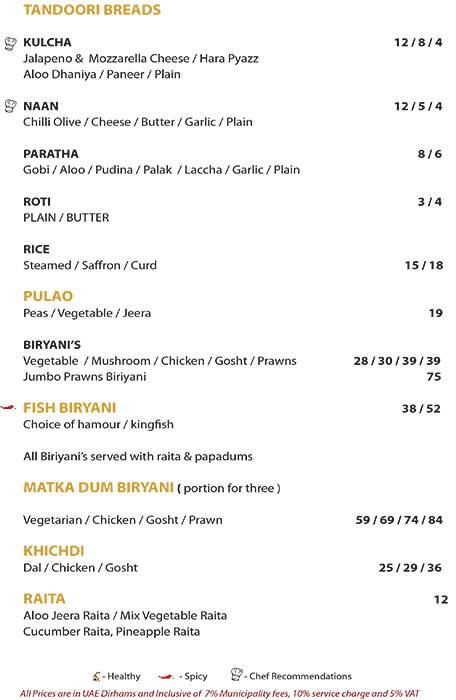 Menu at Kovalam Restaurant, Dubai
