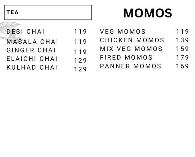 Menu of Teabites, Sector 144, Noida